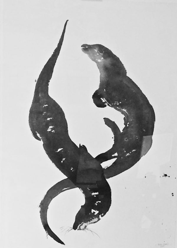Original 'Otters’ by Jackie Morris - Old Chapel Gallery
