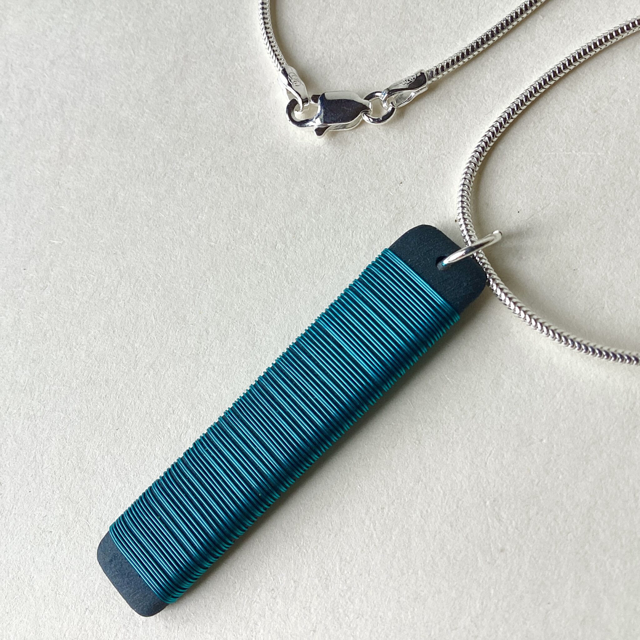 ‘Aqua Long Rectangle Pendant’ - Old Chapel Gallery